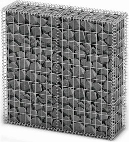 Gabionový koš s víky z pozinkovaného drátu 100 x 100 x 30 cm 141041