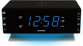 BLAUPUNKT CR55CHARGE černá / rádio budík / bezdrátová nabíječka / LED