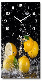 Wallmuralia Moderní hodiny nástěnné Citron 30x60 cm