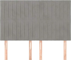 Čelo postele světle šedé 144x5x118/128 cm sametové 3116618