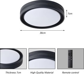 Brilagi -LED Stmív. strop. sv. KREON LED/54W/230V 3000-6000K černá pr. 38 cm +DO
