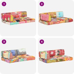 Poduška na pohovku z palet vícebarevná textil patchwork 287722