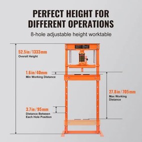 Hydraulický, podlaha s rámem H 12 tun, lisovací desky
