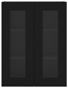 Nástěnné skříňky 2 ks černé kompozitní dřevo,  3197954