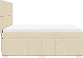 Box spring postel s matrací krémová 140x190 cm textil 3293961