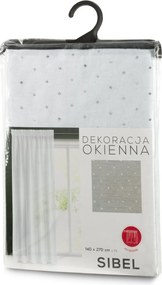 ZÁCLONA NA PÁSCE SIBEL 140X270 CM BÍLÁ