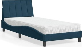 Postel s matrací Hanko modrá 80 x 200 cm samet 3208566