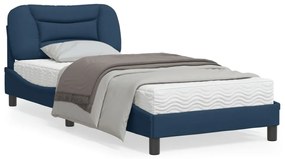 Rám postele s čelem modrý 80 x 200 cm textil,  3207736