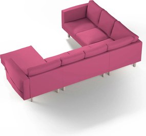 Potah na pohovku IKEA Norsborg rohová, 5-místná se šezlongem barva růžová látka pletený vzor