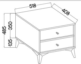 Falco Noční stolek Tomila 801/1 písková béžová