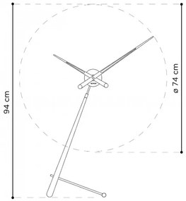 Designové stolní hodiny Nomon Puntero Walnut N 94cm