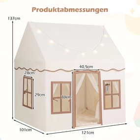 Costway Dětský stan Velký pro batolata s hvězdičkami světle – 121 × 101 × 137 cm