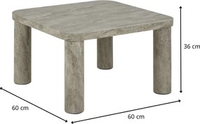 Konferenční stolek Solano 60 cm mramor šedý