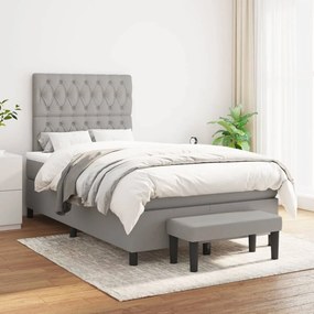 Box spring postel s matrací světle šedá 120 x 200 cm textil 3136821