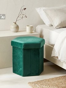 Sinsay - Taburet s úložným prostorem a měkkým čalouněním - tmavě zelená