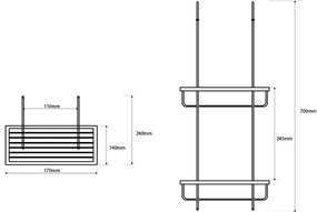 Sapho, SMART police do sprchy závěsná, chrom, XJ602