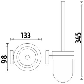 Nimco WC štětka, skleněný UNIX - UN 13094WN-26