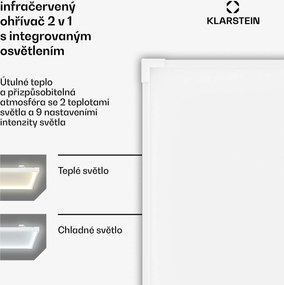 Klarstein Wondersky infračervený panel | 360 W | 4 - 8 m² | Minimalistický design | 60 cm x 60 cm