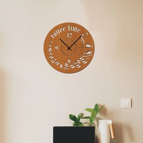 dřevo života Nástěnné hodiny COFFEE TIME Zvolte barvu dekoru: Třešeň, Zvolte velikost hodin (cm): 50x50