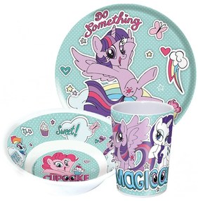 Javoli Dětská jídelní sada Disney My Little Pony 3-dílná, melanin, STF00009