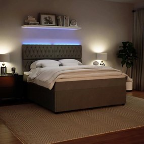 Box spring postel s matrací světle šedá 180x200 cm samet 3294712