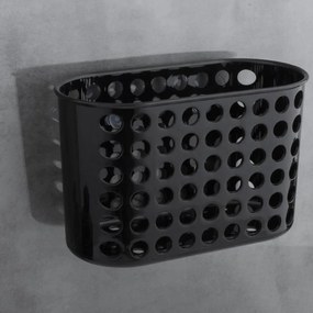 Erga Erga, koupelnový koš na kosmetiku 19x8x12 cm na přísavky, černá lesklá, ERG-YKA-RY.KPBLACK0200