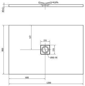 Polysan Flexia sprchová vanička 120 x 80 cm s možností úpravy rozměru litý mramor bílá matná 77922MAT