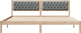 Rám postele Světle šedá 200 x 200 cm Masivní borové dřevo 3394233