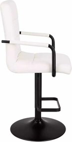 LuxuryForm DESIGN Barová židle VERONA BLACK na černé kulaté podstavě - bílá
