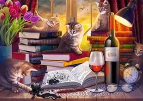 TREFL Puzzle Kočičí večer / 2000 dílků / 96 x 68 cm / pro dospělé