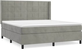 Box spring postel s matrací světle šedá 180x200 cm samet 3132693