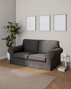 Potah na pohovku IKEA Ektorp 2-místná, nerozkládací barva šedá látka pletený vzor