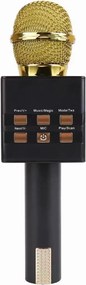 Bezdrátový Bluetooth karaoke mikrofon MC871 3v1 - zlatý
