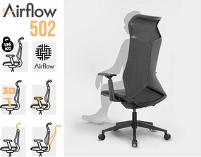 Ergonomická kancelářská židle MOSH Airflow 502 – černá