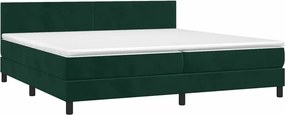 Box spring postel s matrací tmavě zelená 200x200 cm samet 3141206
