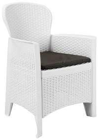 vidaXL 3dílný bistro set bílý plastový ratanový design