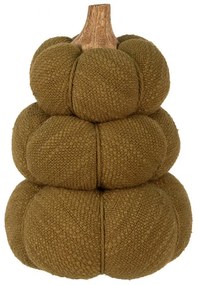 Zelená 3-patrová látková dekorace dýně Pumpkin - Ø 13*18 cm