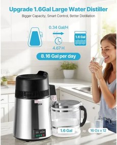 Destilátor vody, 6l 6,057 l VEVOR