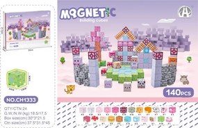 Magnetická stavebnice MAGNETIC Zvířátka, 140 dílků