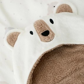 Hnědá/krémová dětská deka s kapucí z mikroplyše 90x125 cm Cosy Bear – Catherine Lansfield