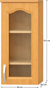 Kuchyňská skříňka horní, olše, pravá, LORA MDF NEW KLASIK W40S