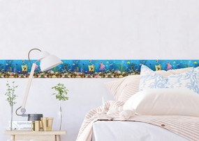 Dětská samolepící bordura na zeď Spongebob Podvodní Dobrodružství | 5 m x 13.8 cm | DWBD8029