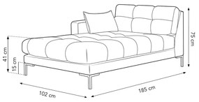 MUZZA Lenoška mamaia levá 185 cm samet tmavě šedá