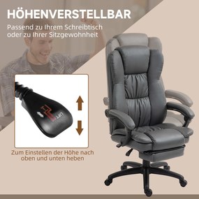 Kancelářská židle Vinsetto manažerská židle otočná židle zvedací s opěrkou hlavy ergonomická židle vibrační kancelářská židle s funkcí polohování mas…