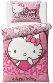 Bavlněné ložní povlečení Hello Kitty - motiv Sweet Dream - 100% bavlna - 70x90 cm + 140x200 cm