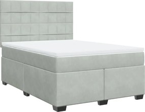 Box spring postel s matrací světle šedá 140x200 cm samet 3293230