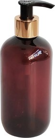 Dávkovač na mýdlo 300 ml hnědý s černo-zlatou pumpičkou BELA