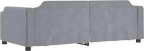 Válenda s přistýlkou a zásuvkami světle šedá 90 x 190 cm textil 3197680
