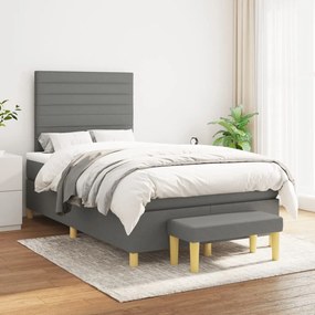 vidaXL Box spring postel s matrací 120x200 cm textil [3137224] Barva: Tmavě šedá