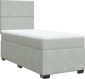 Box spring postel s matrací světle šedá 80 x 200 cm samet 3290756
